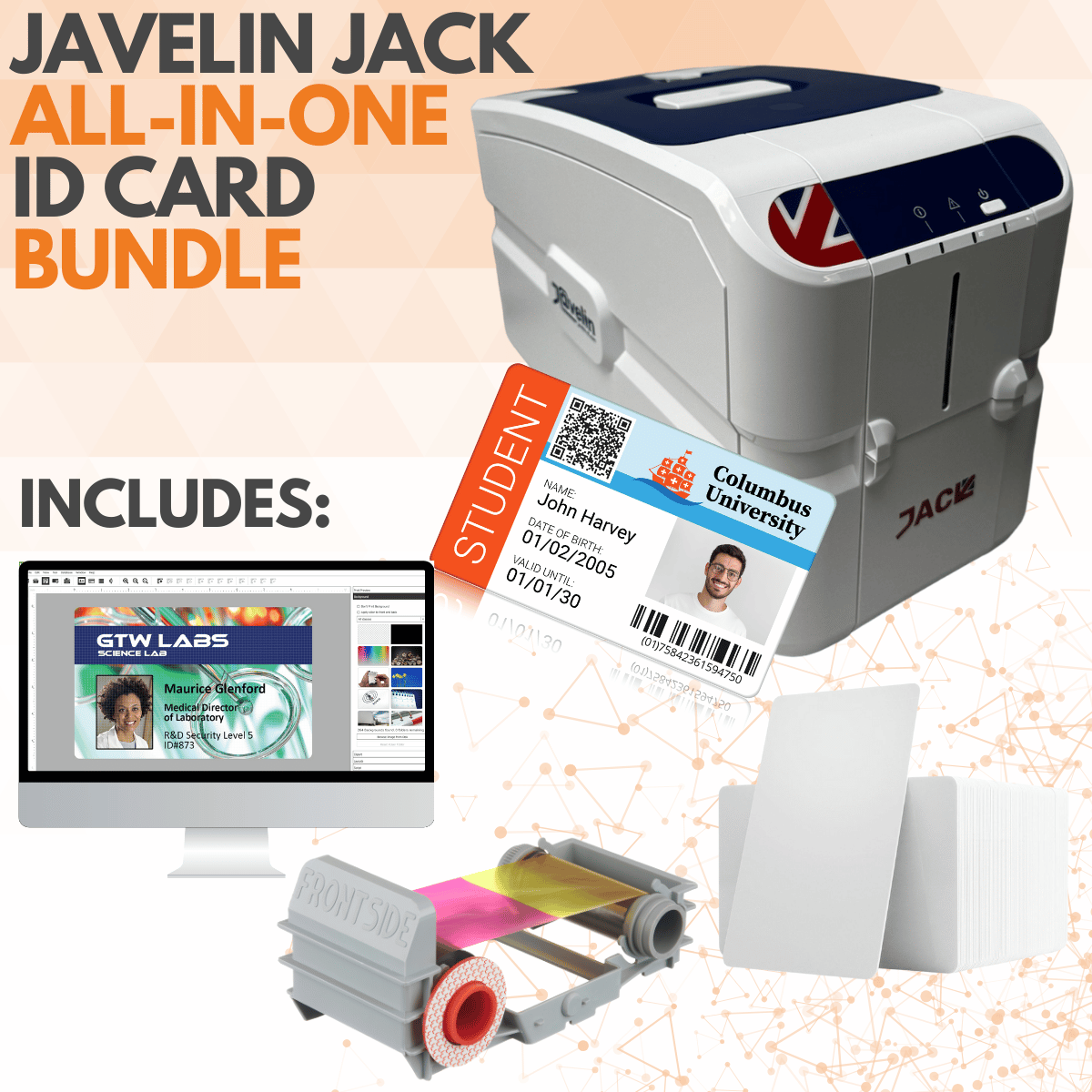 Entry Level ID Card Printing Bundle / Javelin Jack | Dual Sided ...