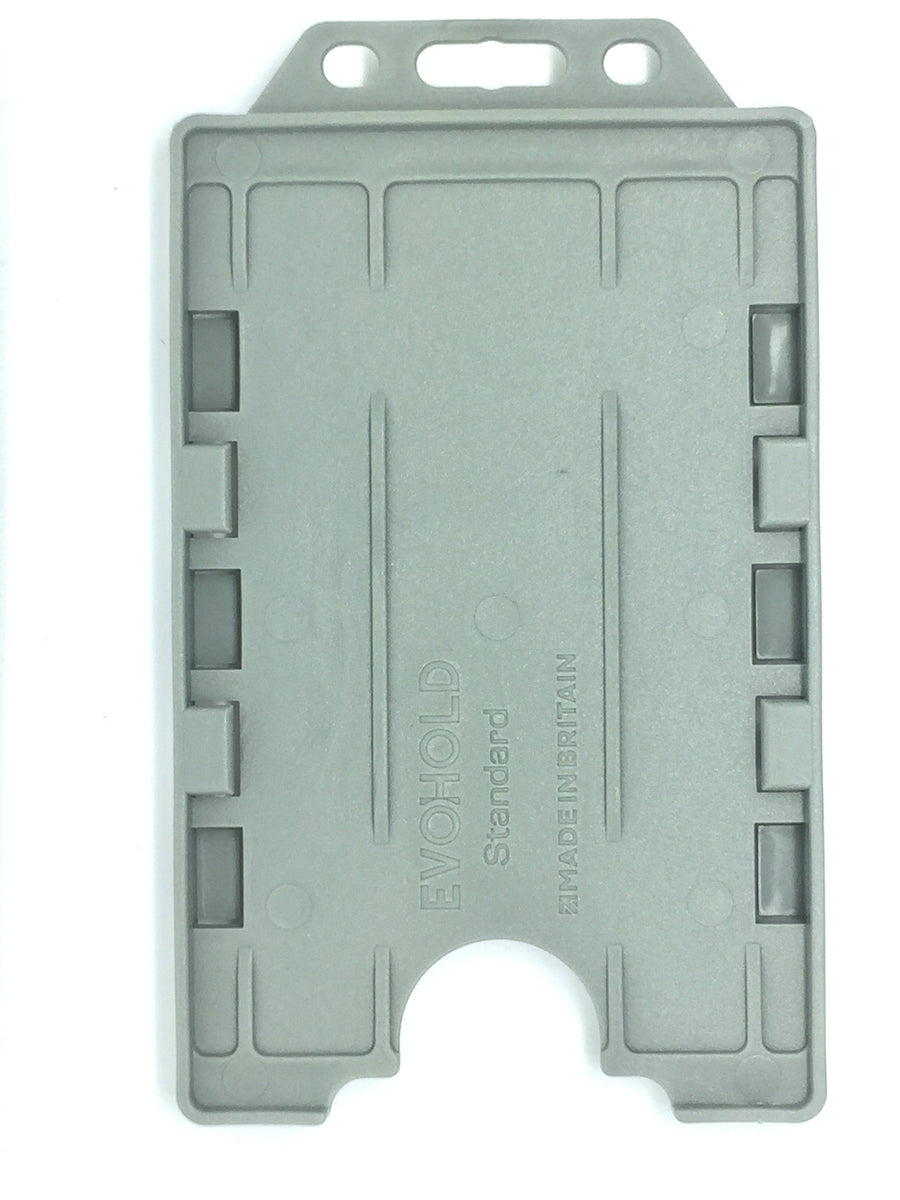 Evohold Antimicrobial Double Sided Portrait ID Card Holders - Grey (Pa